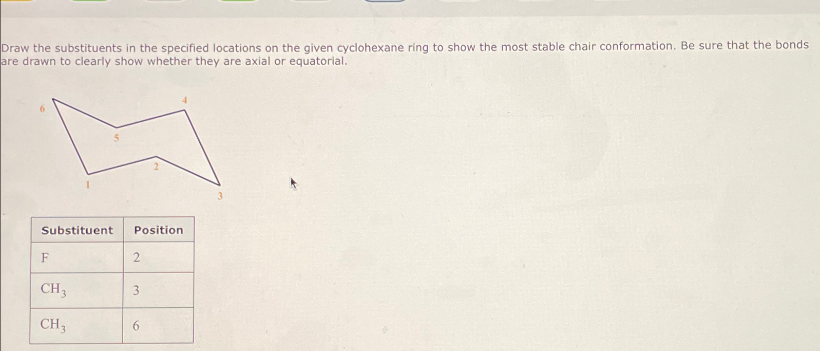 Solved Draw the substituents in the specified locations on | Chegg.com