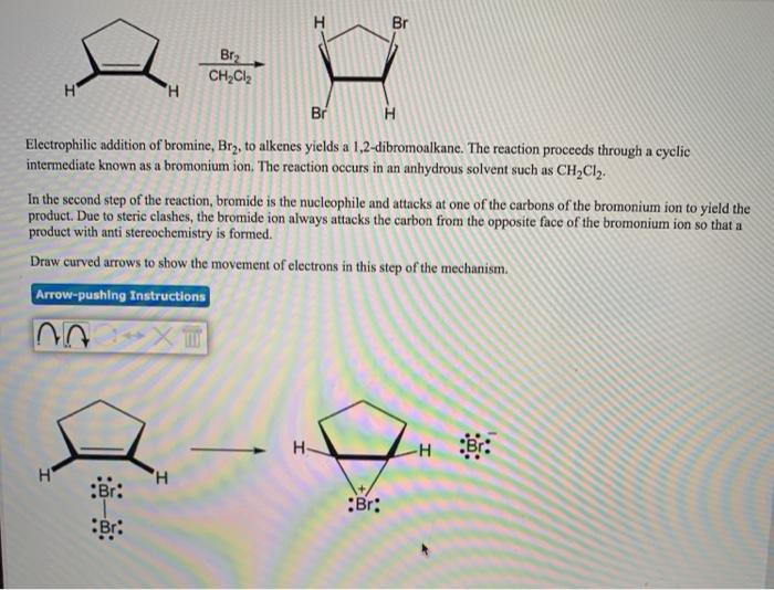 Solved Br Brz CH2CH2 HY H Br H Electrophilic addition of | Chegg.com