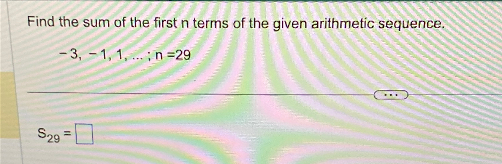 Solved Find the sum of the first n ﻿terms of the given | Chegg.com