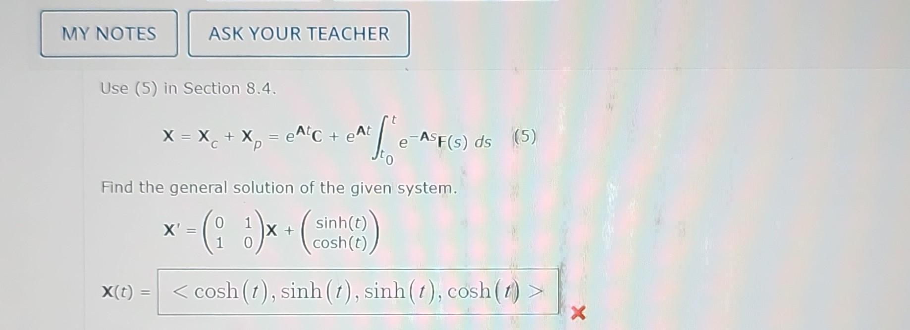 Use (5) in Section 8.4. | Chegg.com