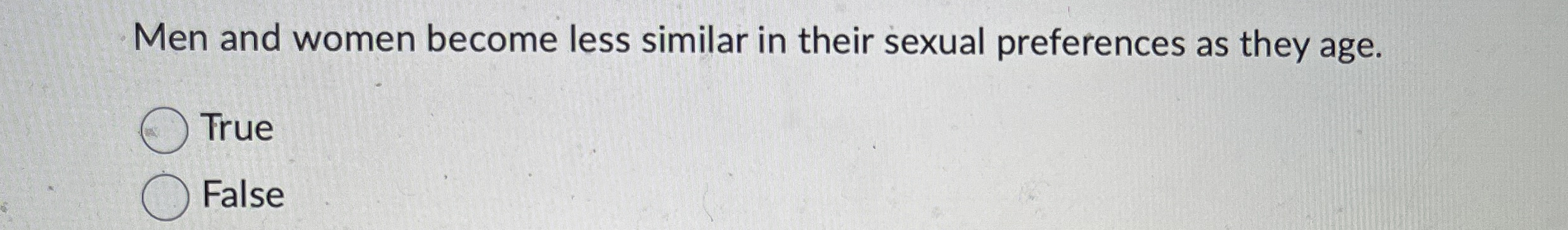 Solved Men and women become less similar in their sexual | Chegg.com
