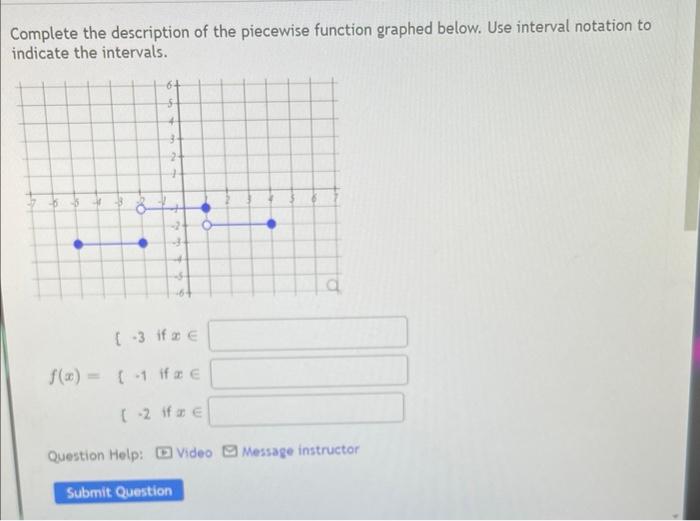 Solved Complete the description of the piecewise function | Chegg.com
