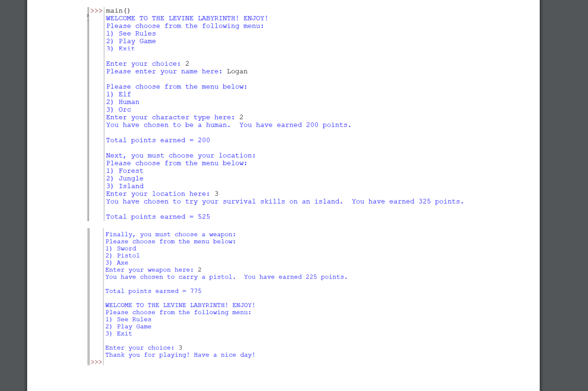 Solved write python codeFor this version you will include | Chegg.com