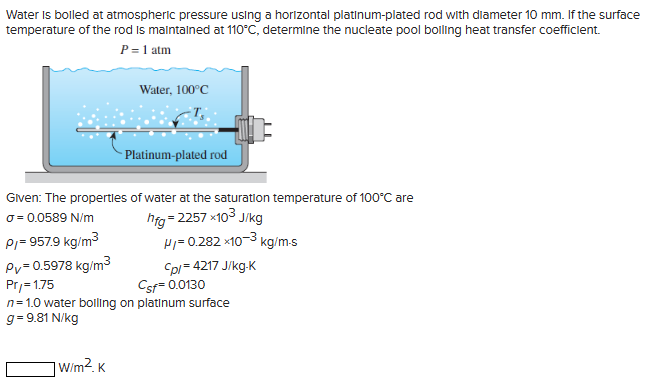 Solved Water is bolled at atmospheric pressure using a | Chegg.com