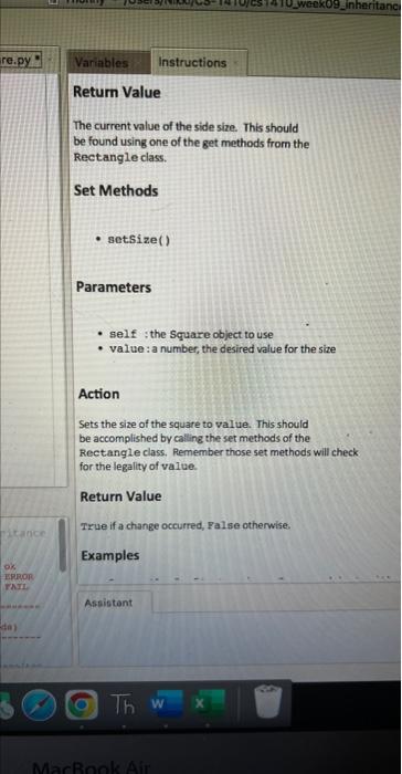 1 from shape import Shape 2 class Rectangle(Shape): | Chegg.com