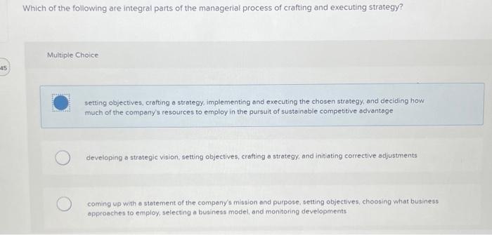 Solved Which of the following are integral parts of the | Chegg.com