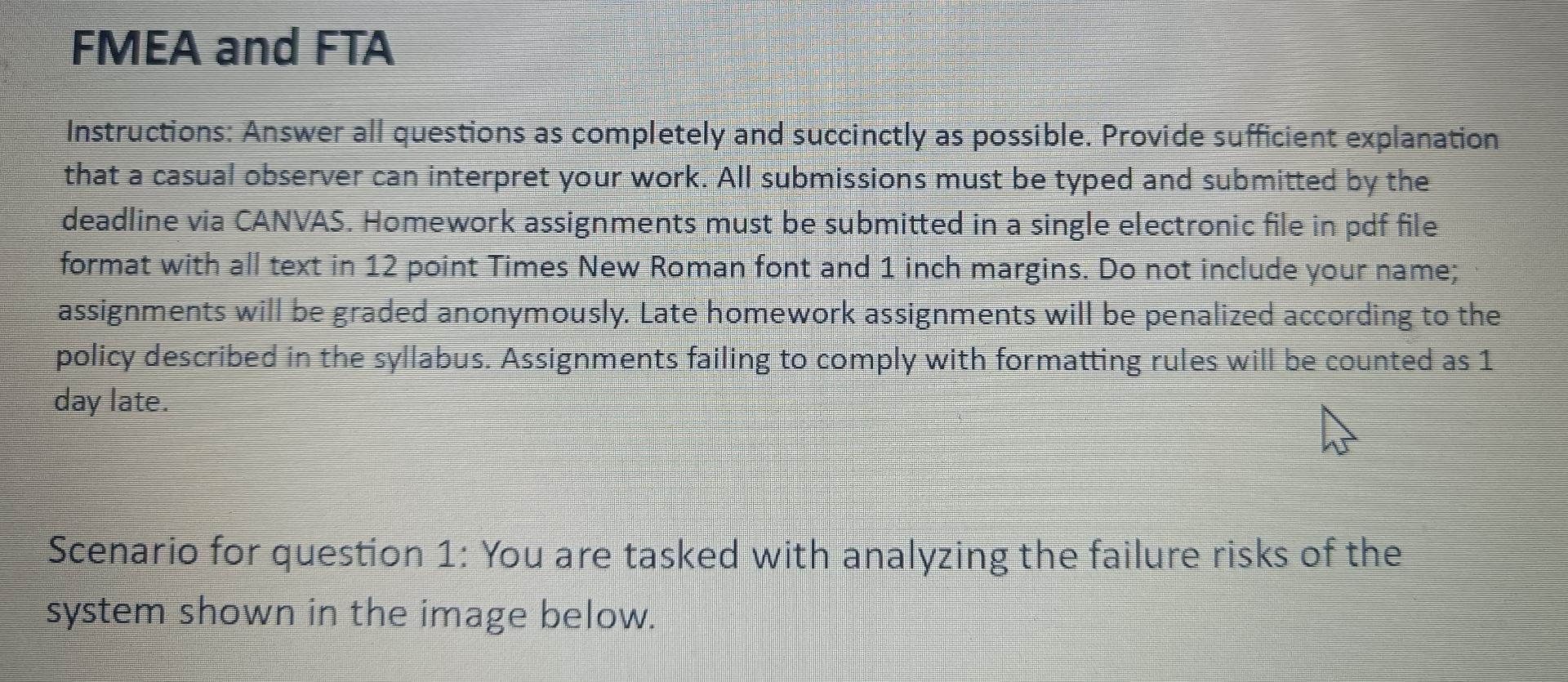 Solved FMEA and FTAInstructions: Answer all questions as | Chegg.com