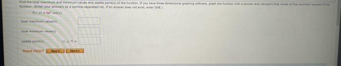 {(xi,y}={e′cos{y} tacal maximus value(6) focel | Chegg.com