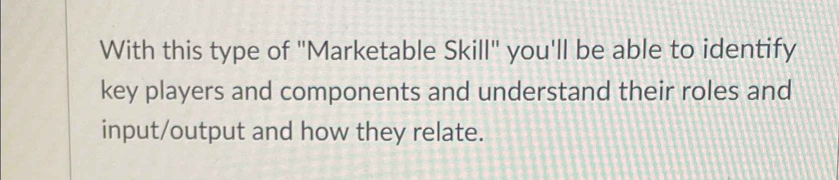 Solved With this type of "Marketable Skill" you'll be able | Chegg.com