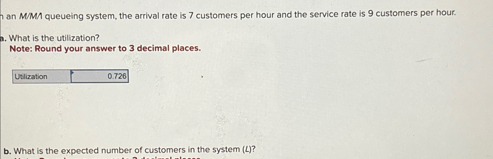 Solved in a M/M/1 ﻿ queueing system, the arrival rate is 7 | Chegg.com