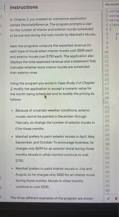 Solved Marshall Instructions In Chapter 2 you created an | Chegg.com