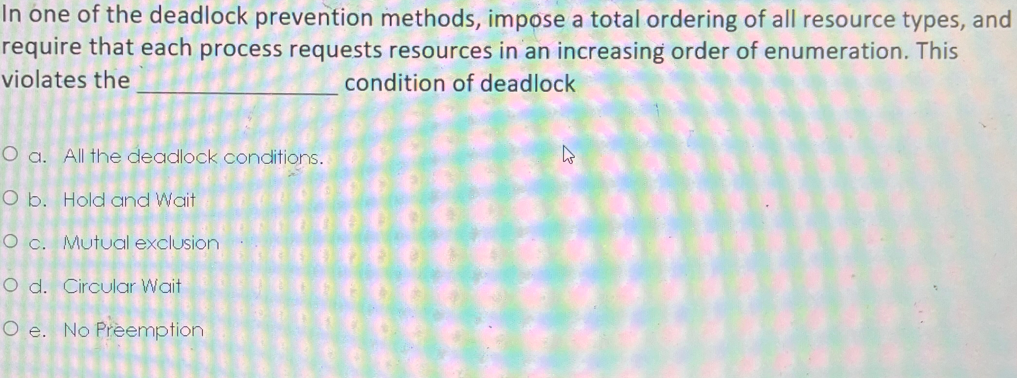 Solved In one of the deadlock prevention methods, impose a | Chegg.com
