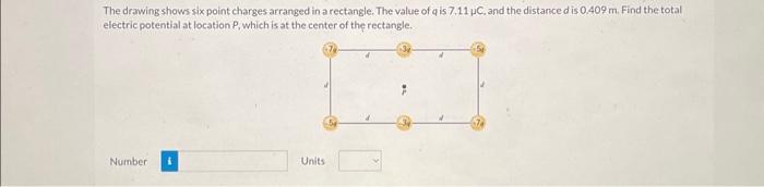 Solved The drawing shows six point charges arranged in a | Chegg.com