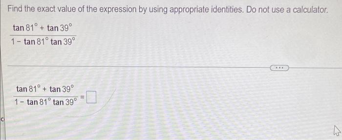 Solved Find the exact value of the expression by using | Chegg.com