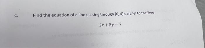 Solved b. Find the equation of a line passing through the | Chegg.com
