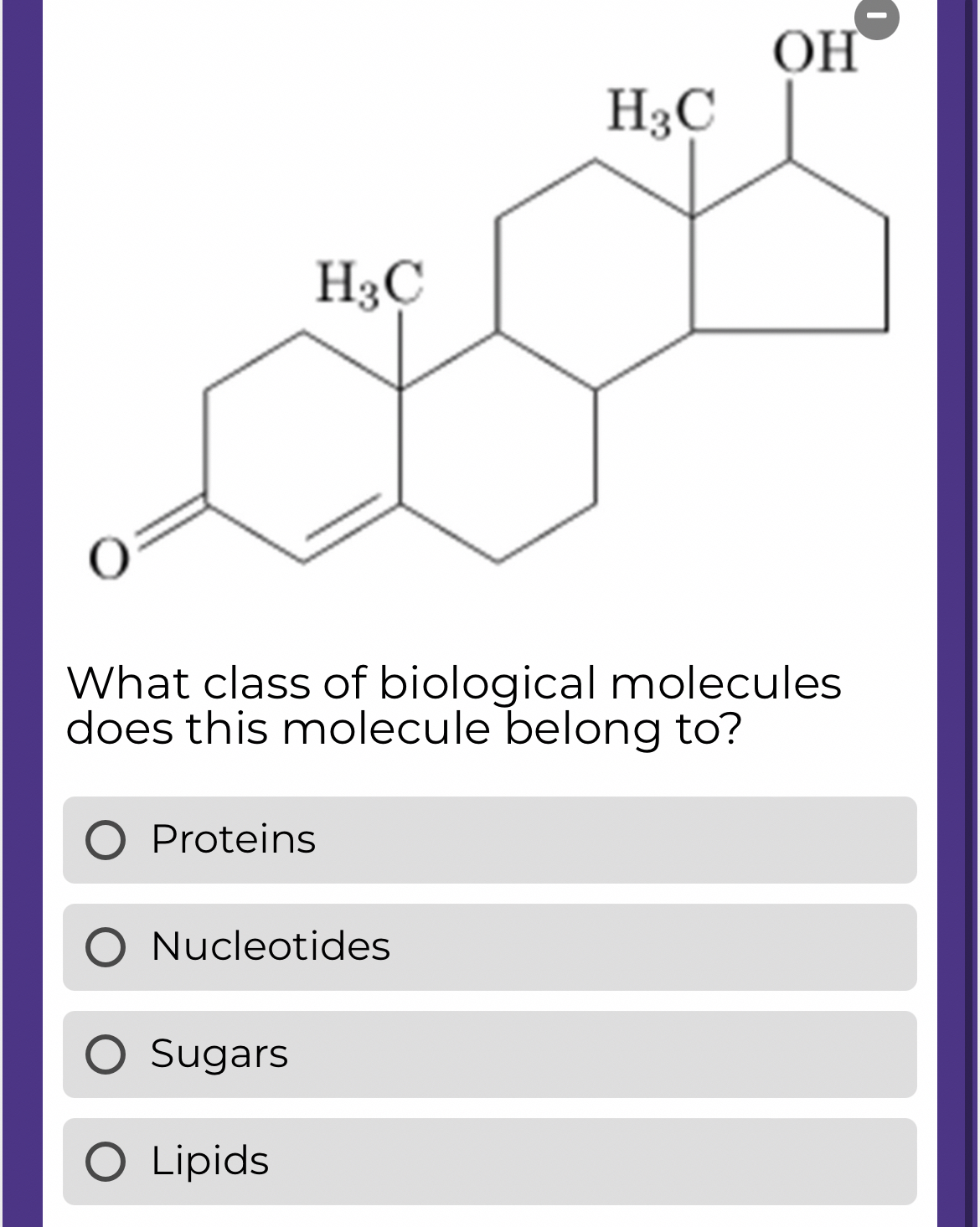 Solved What class of biological molecules does this molecule | Chegg.com