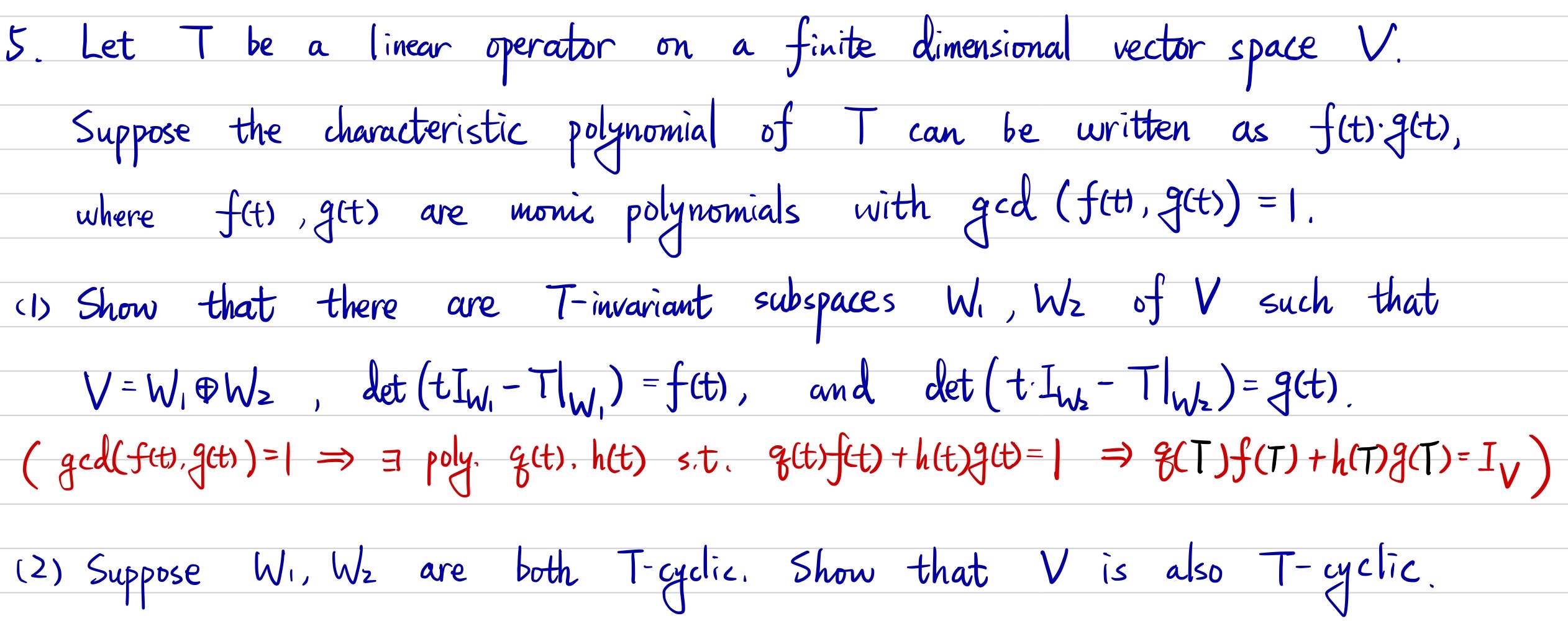 Solved Let T ﻿be a linear operator on a finite dimensional | Chegg.com