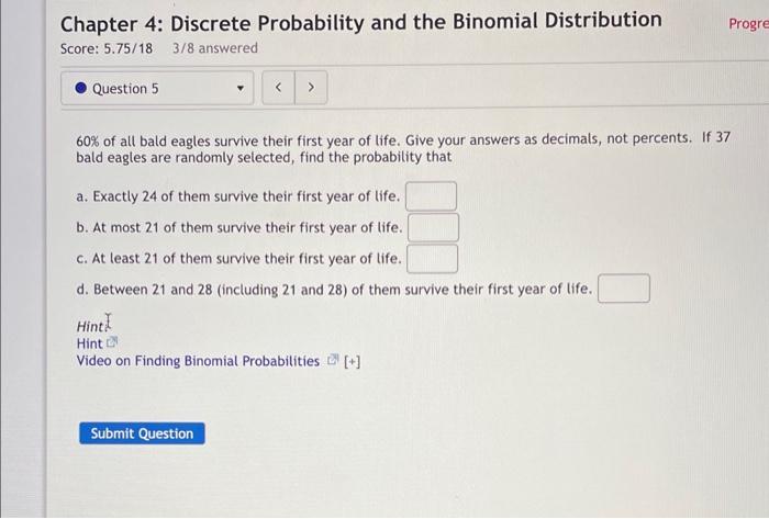 Solved Chapter 4: Discrete Probability and the Binomial | Chegg.com