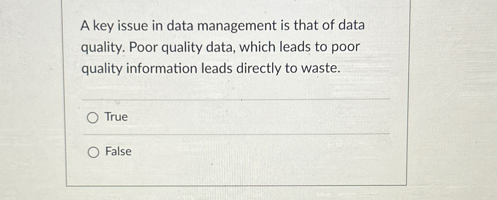 Solved A key issue in data management is that of data | Chegg.com