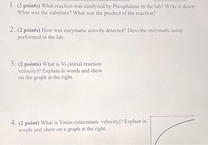 Solved 1. (2 points) What reaction was catalyzed by | Chegg.com