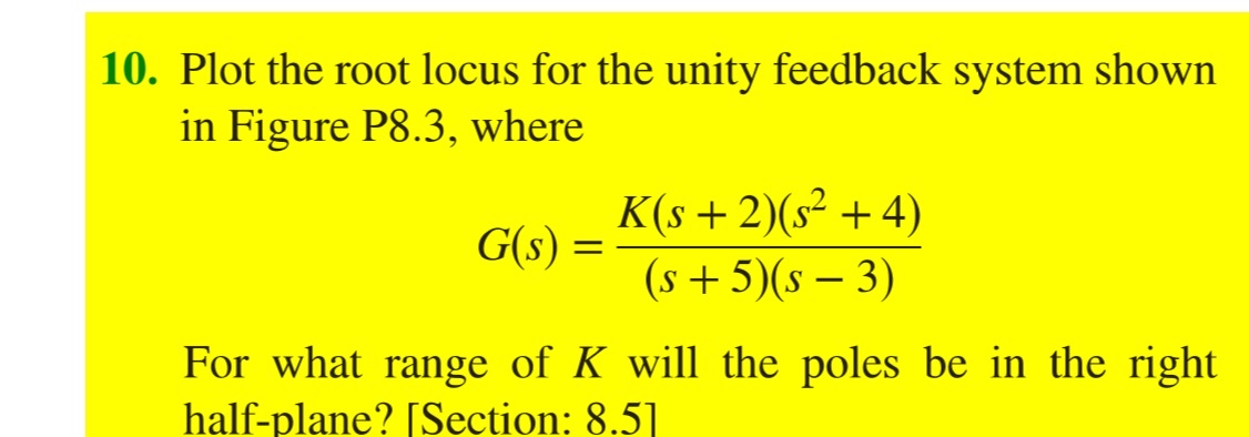 Solved Plot the root locus for the unity feedback system | Chegg.com
