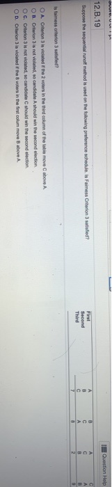 Solved Question Help 12.B.19 Suppose the sequential runoff | Chegg.com