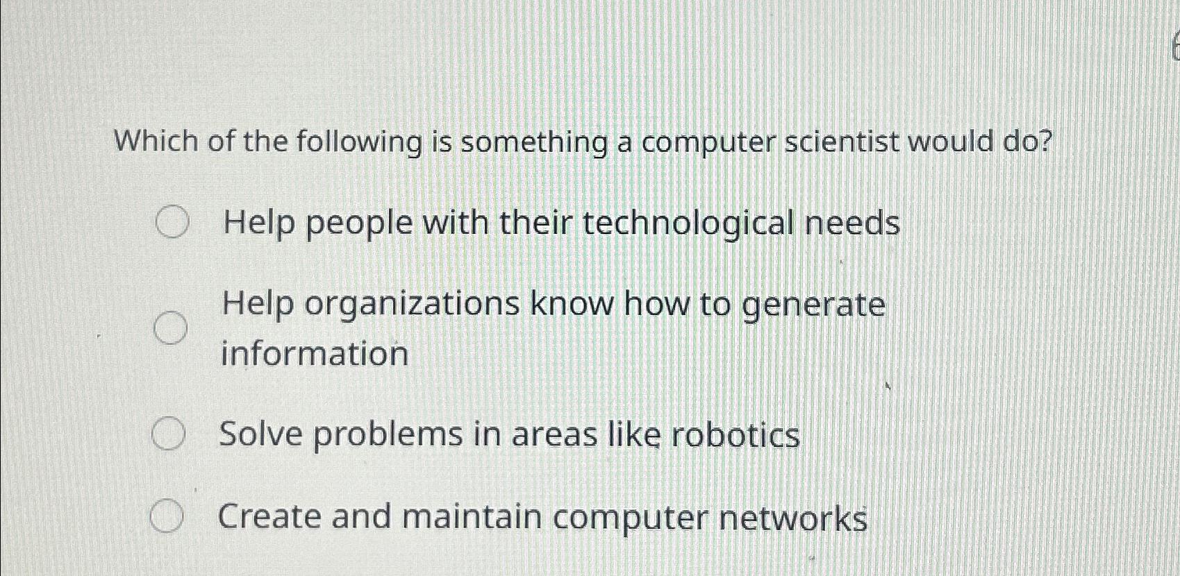 Solved Which of the following is something a computer | Chegg.com