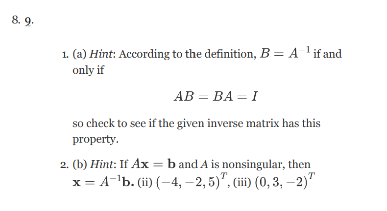 For a), ﻿find A^9 .(a) ﻿Hint: According to the | Chegg.com