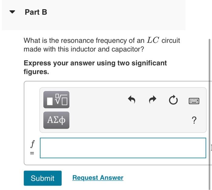 Solved Part A Find the frequency at which a 34 uF capacitor | Chegg.com