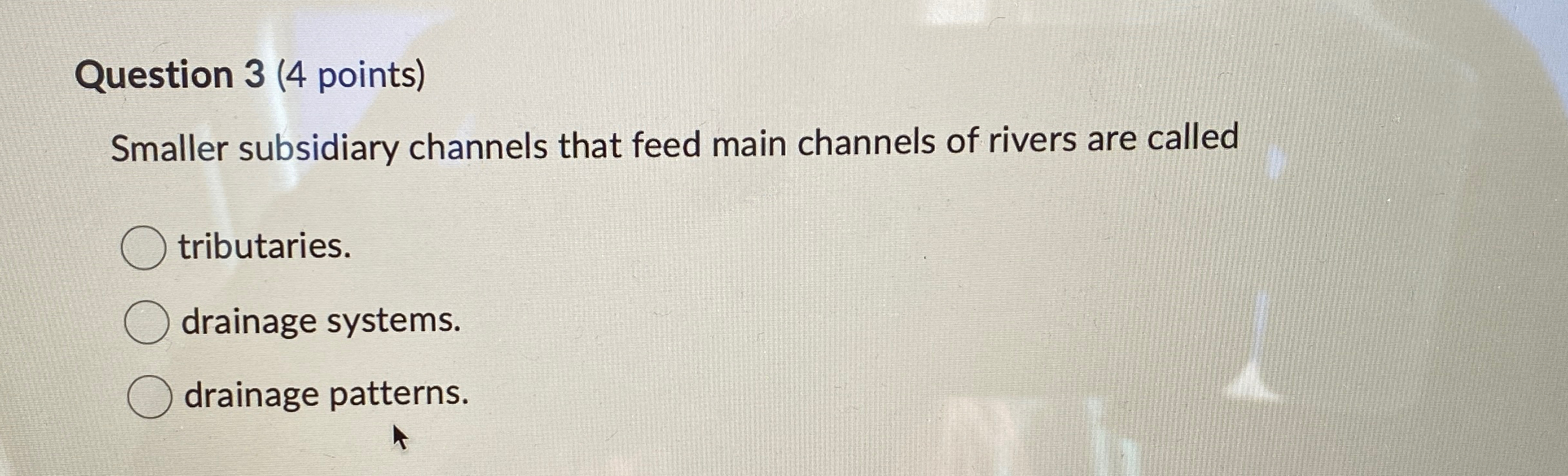 Solved Question 3 (4 ﻿points)Smaller subsidiary channels | Chegg.com