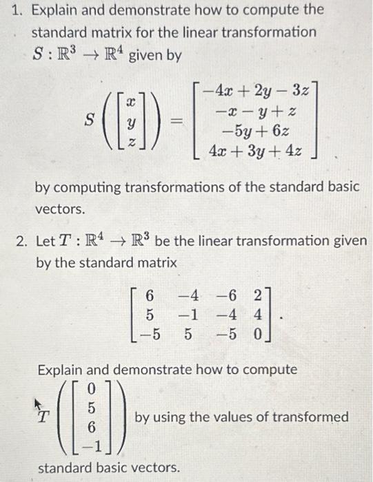 Solved 1. Explain and demonstrate how to compute the | Chegg.com