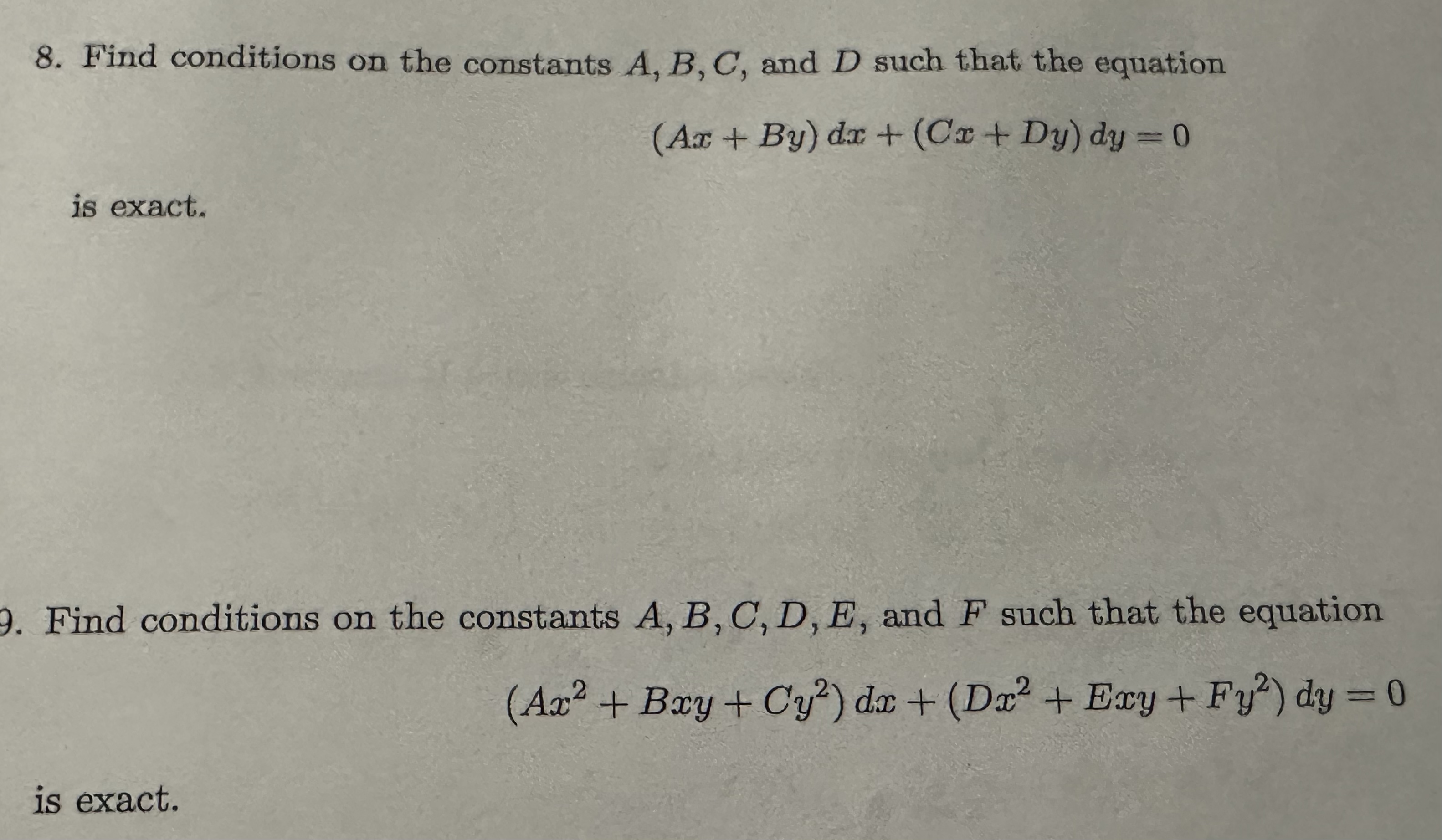 Solved Find conditions on the constants A,B,C, ﻿and D ﻿such | Chegg.com