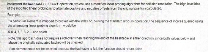 Solved Implement the hashTable::insert operation, which uses | Chegg.com