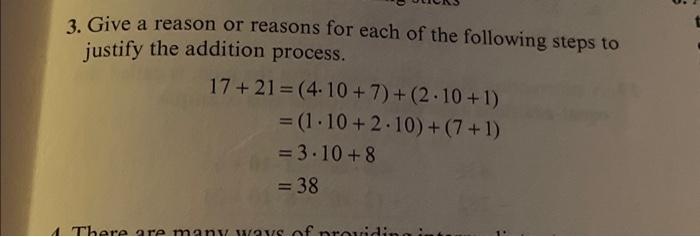 Solved 3. Give a reason or reasons for each of the following | Chegg.com