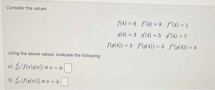 Solved Consider the values | Chegg.com