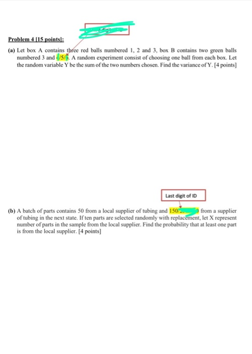 Solved Problem 4 [15 points): (a) Let box A contains three | Chegg.com