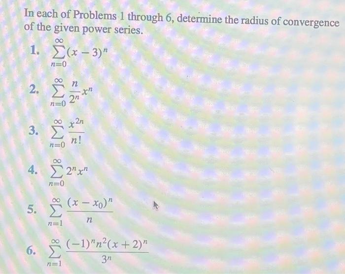 Solved In each of Problems 1 through 6 , determine the | Chegg.com