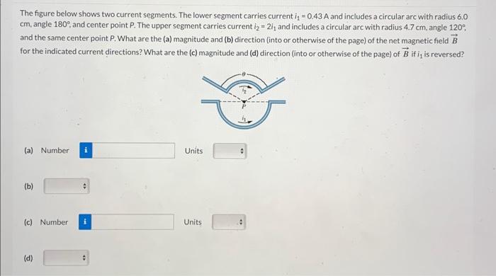 Solved The figure below shows two current segments. The | Chegg.com