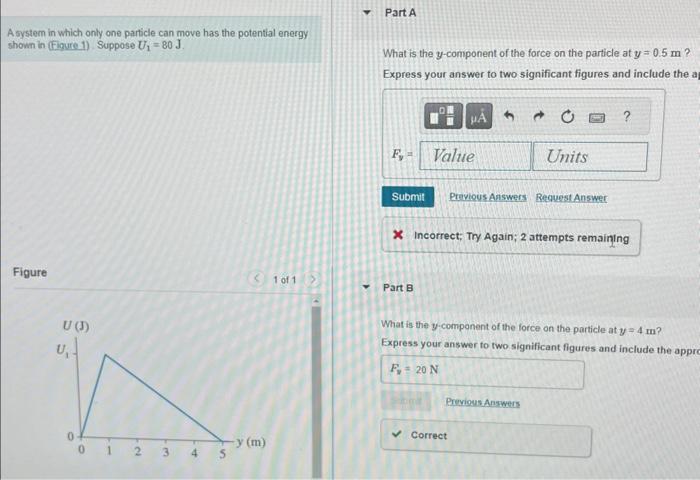 Solved Asystem in which only one particle can move has the | Chegg.com