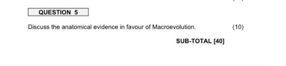 Solved QUESTION 5Discuss the anatomical evidence in favour | Chegg.com