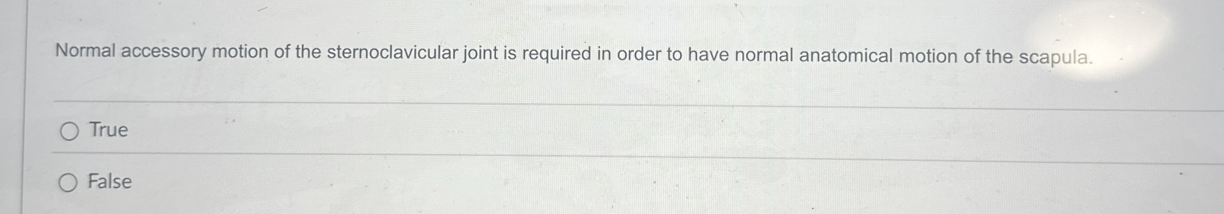 Solved Normal accessory motion of the sternoclavicular joint | Chegg.com