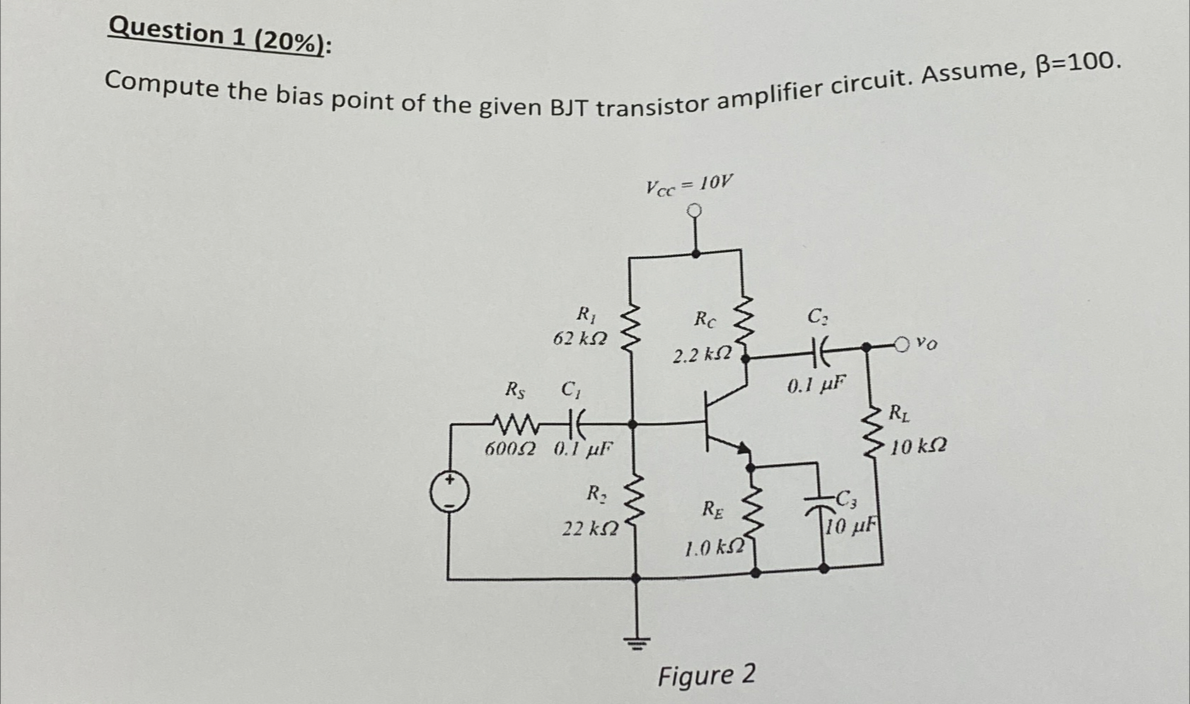 Solved Question 1 (20%):Compute the bias point of the given | Chegg.com Solved Question 1 (20%):Compute the bias point of the given | Chegg.com