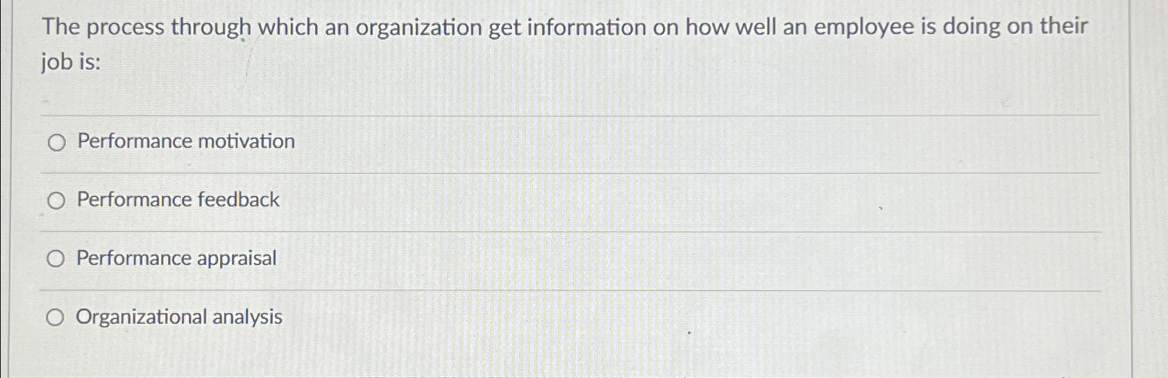 Solved The process through which an organization get | Chegg.com