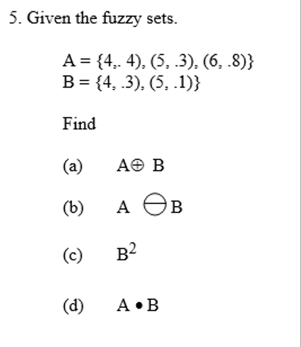 Solved Given the fuzzy | Chegg.com