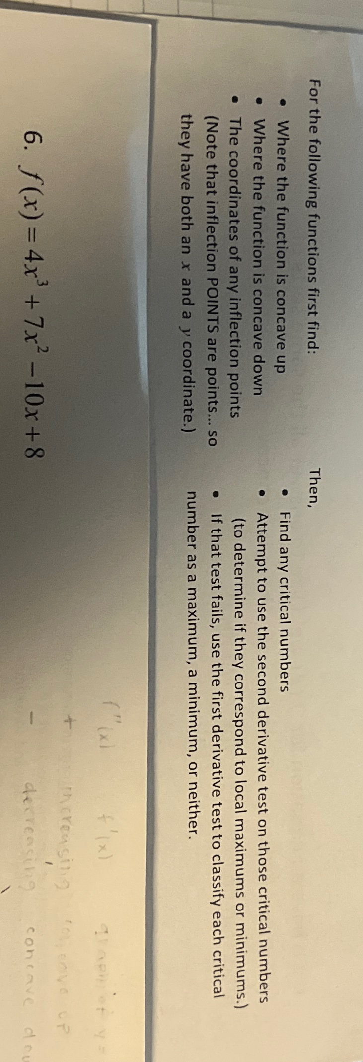 Solved For the following functions first find:Where the | Chegg.com