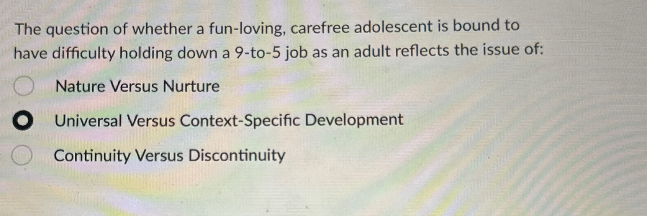 Solved The question of whether a fun-loving, carefree | Chegg.com