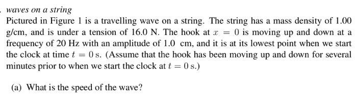 Solved waves on a string Pictured in Figure 1 is a | Chegg.com