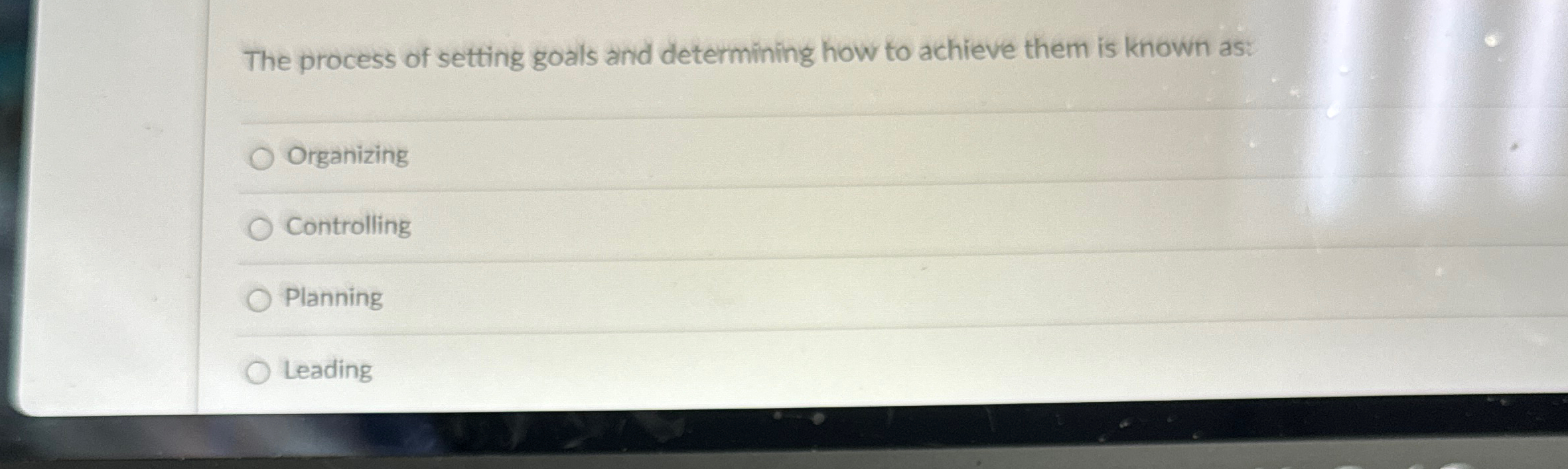 Solved The process of setting goals and determining how to | Chegg.com