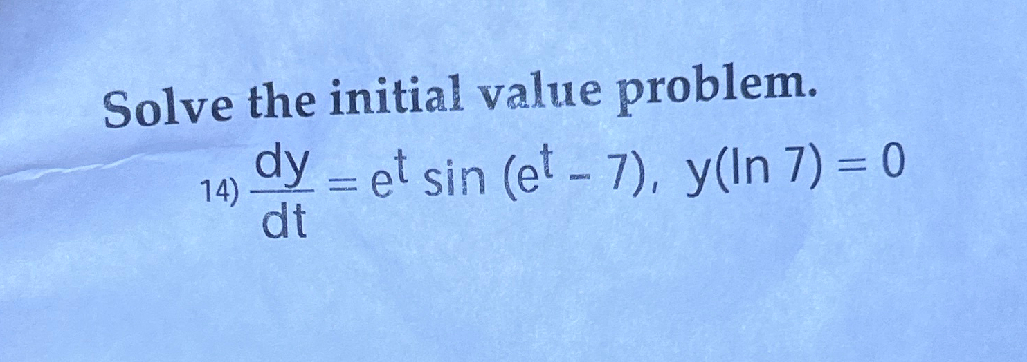 Solved Solve the initial value problem. | Chegg.com