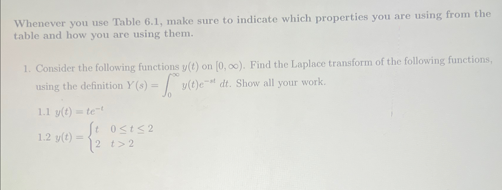 Solved Whenever you use Table 6.1, ﻿make sure to indicate | Chegg.com